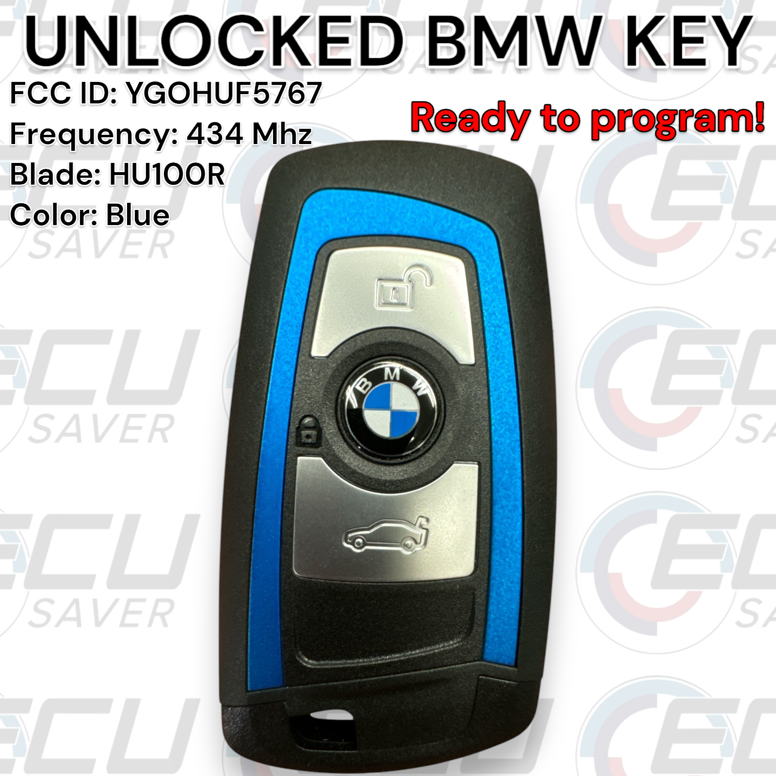 OEM BMW SMART KEY FOB KEYLESS REMOTE YGOHUF5767 3 BUTTON 434Mhz ...