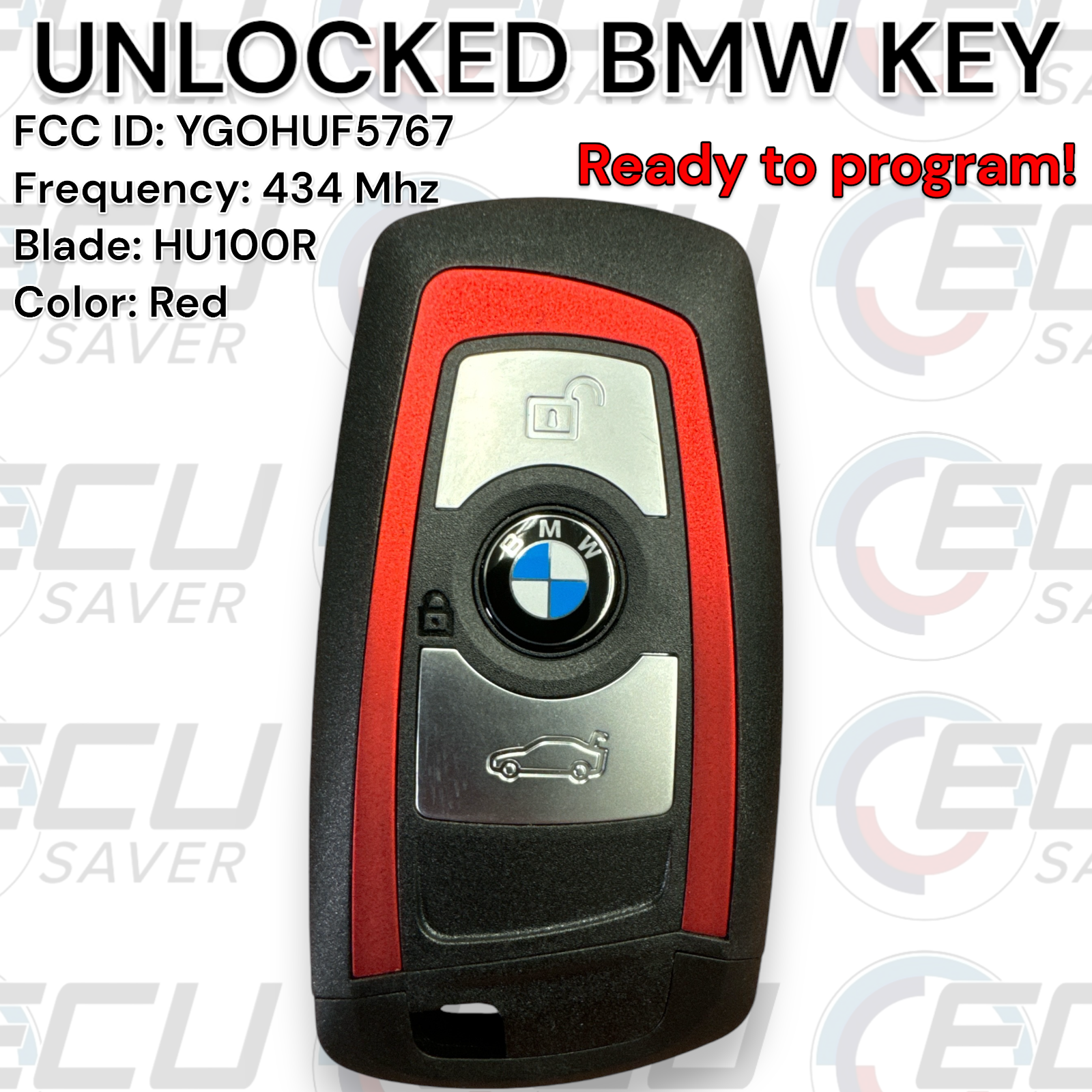 OEM BMW SMART KEY FOB KEYLESS REMOTE YGOHUF5767 3 BUTTON 434Mhz ...